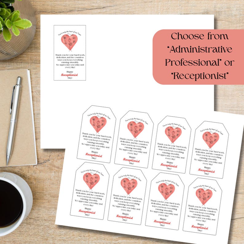 Happy Administrative Professional Day Gift Tag, Printable Card for ...
