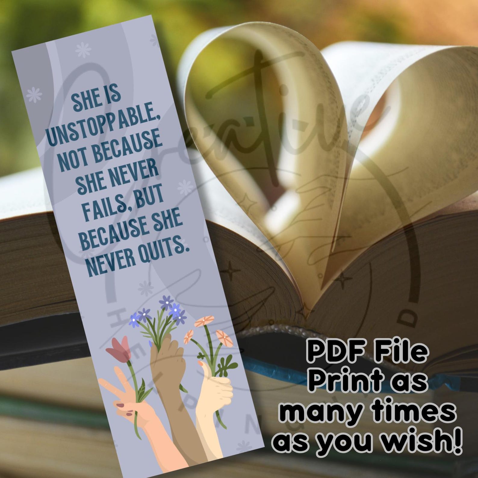 Women's Inspirational Bookmark Printable, Empowering Women Bookmark ...