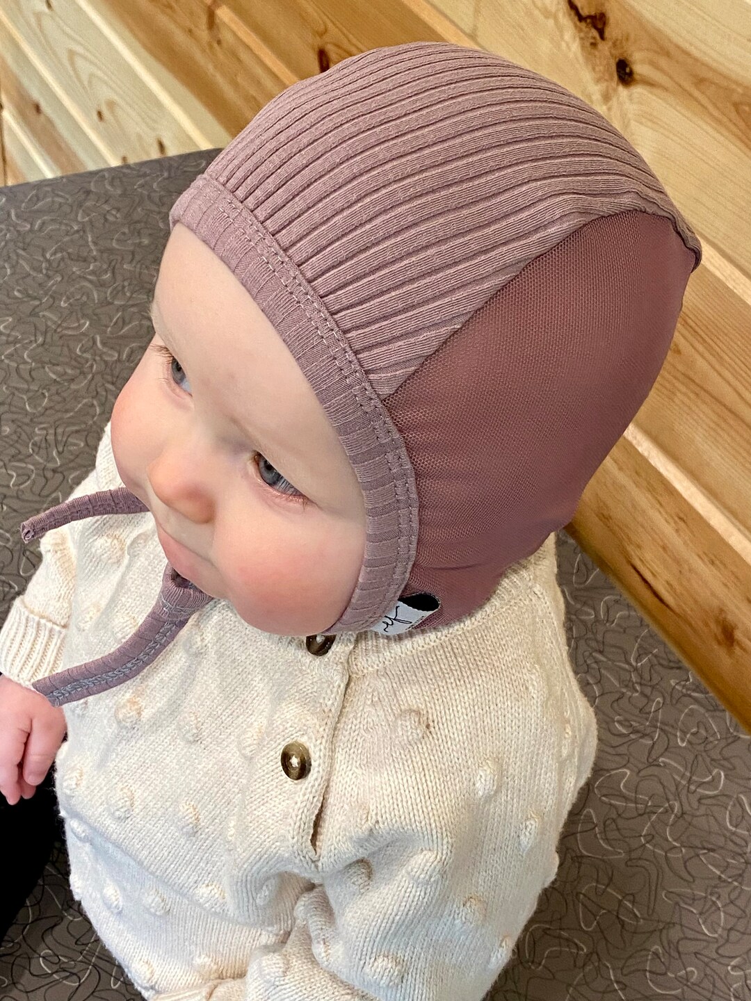 Baby Hat, Lilac Rib, With Mesh Hearing Aid Hat, Toddler Hat, Hat With ...