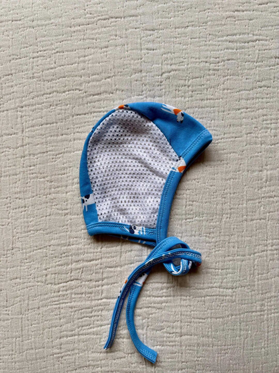 Blue Dog Print Pilot Hat, Hearing Aid Hat With Mesh, Cochlear Hearing ...