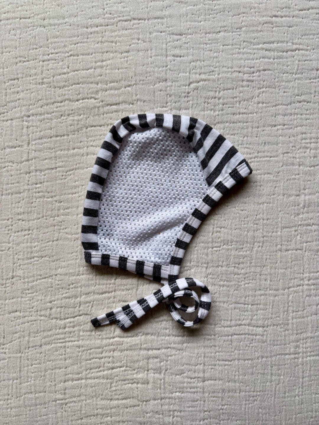 Baby Pilot Hat, Charcoal Stripe With Mesh Panels Hearing Aid Hat ...