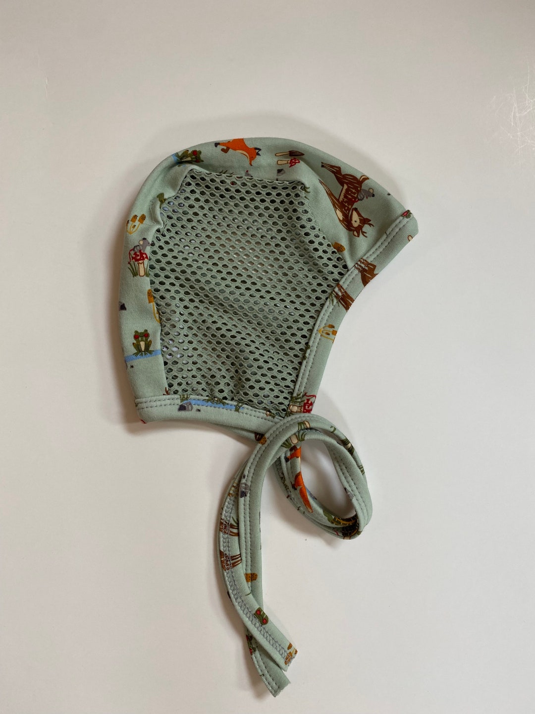 Sage Green Animal Print Pilot Hat, Hearing Aid Hat With Mesh, Cochlear ...