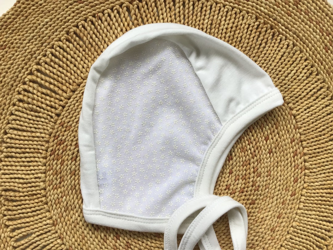 White Tiny Flower Pilot Hat, Hearing Aid Hat With Mesh, Cochlear ...