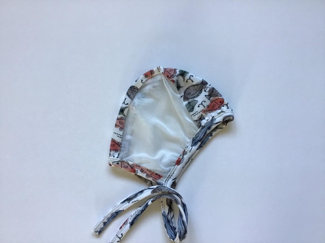 Fish Print Hat, Hearing Aid Hat With Mesh, Cochlear Hearing Aid Hat ...