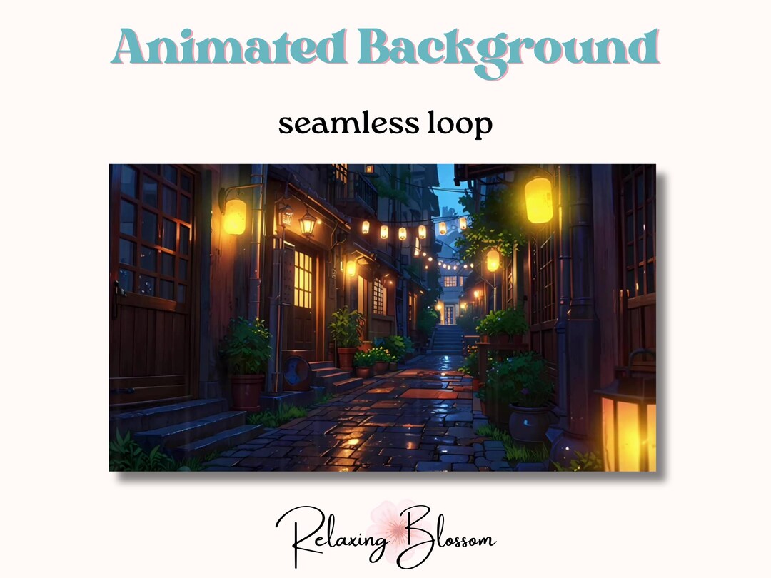 Rainy Alley Animated Background: ASMR, Streaming, Youtube (digital ...