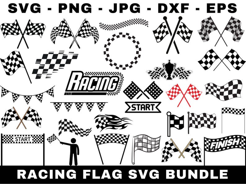 Race Flag Svg Bundle, Checkered Flag Svg, Racing Flag Svg,racing Flag ...