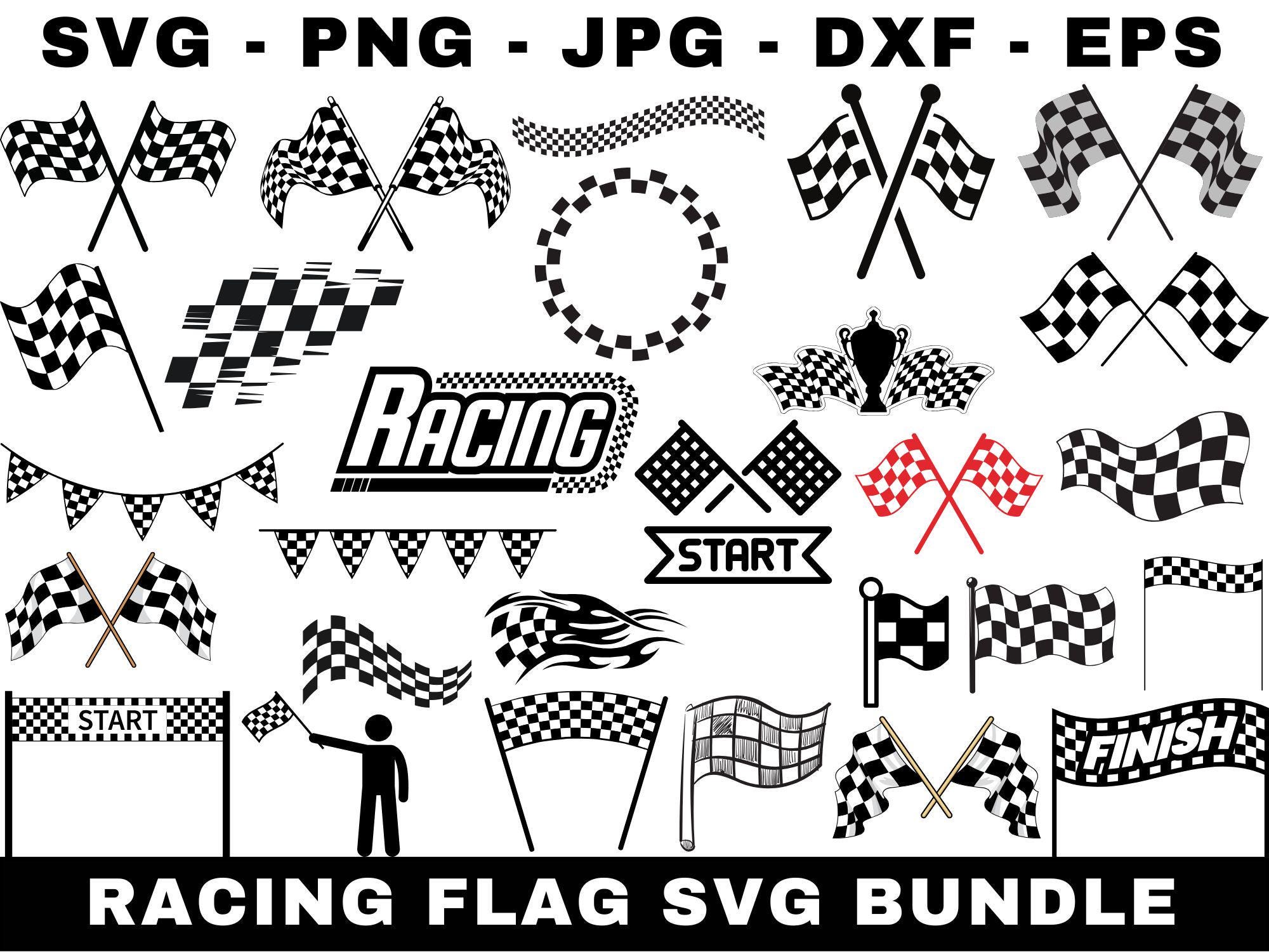 Race Flag Svg Bundle, Checkered Flag Svg, Racing Flag Svg,racing Flag ...