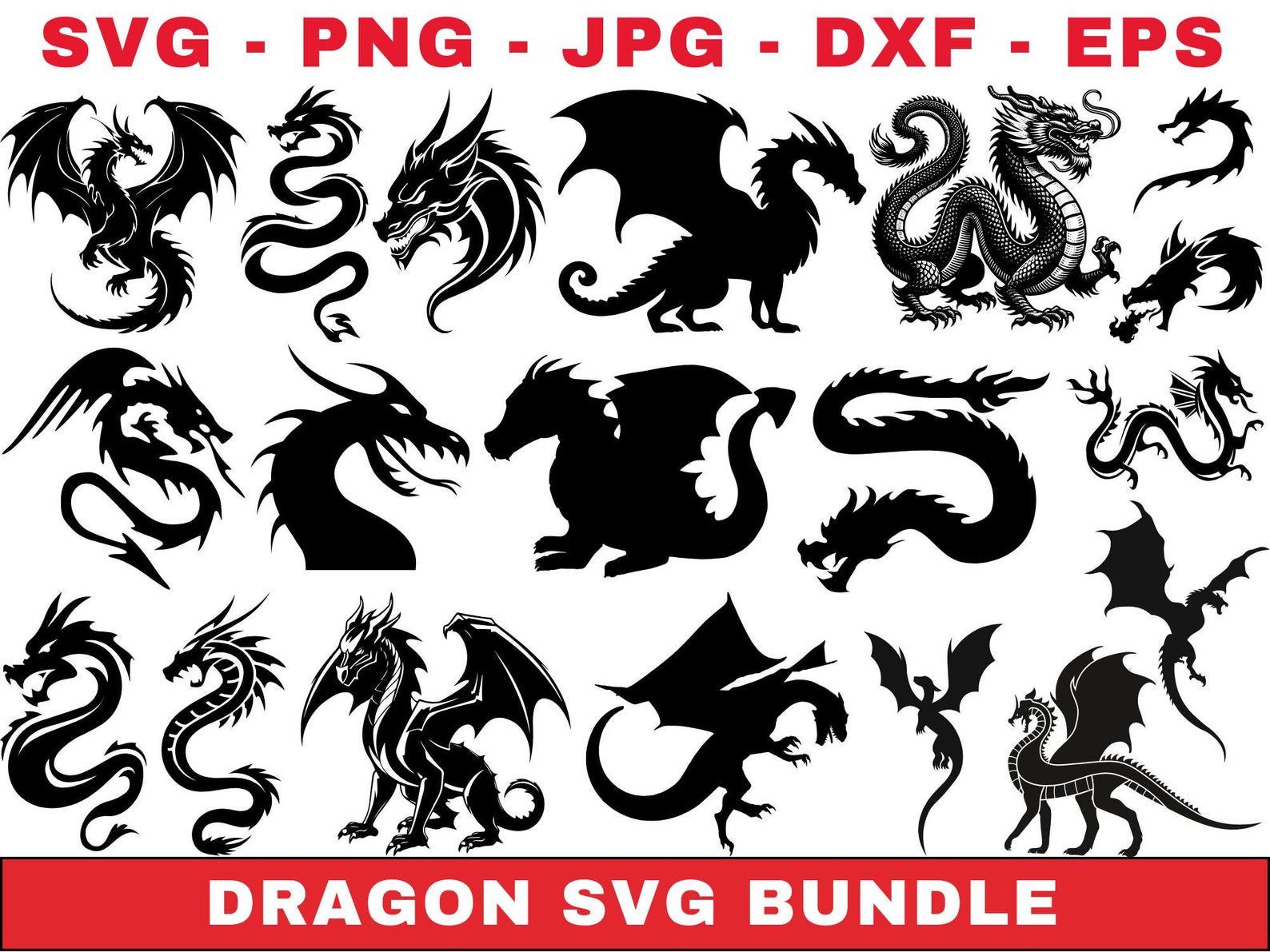 Dragon SVG Bundle, Dragons SVG, Medieval Svg, Fire Dragon Svg ...