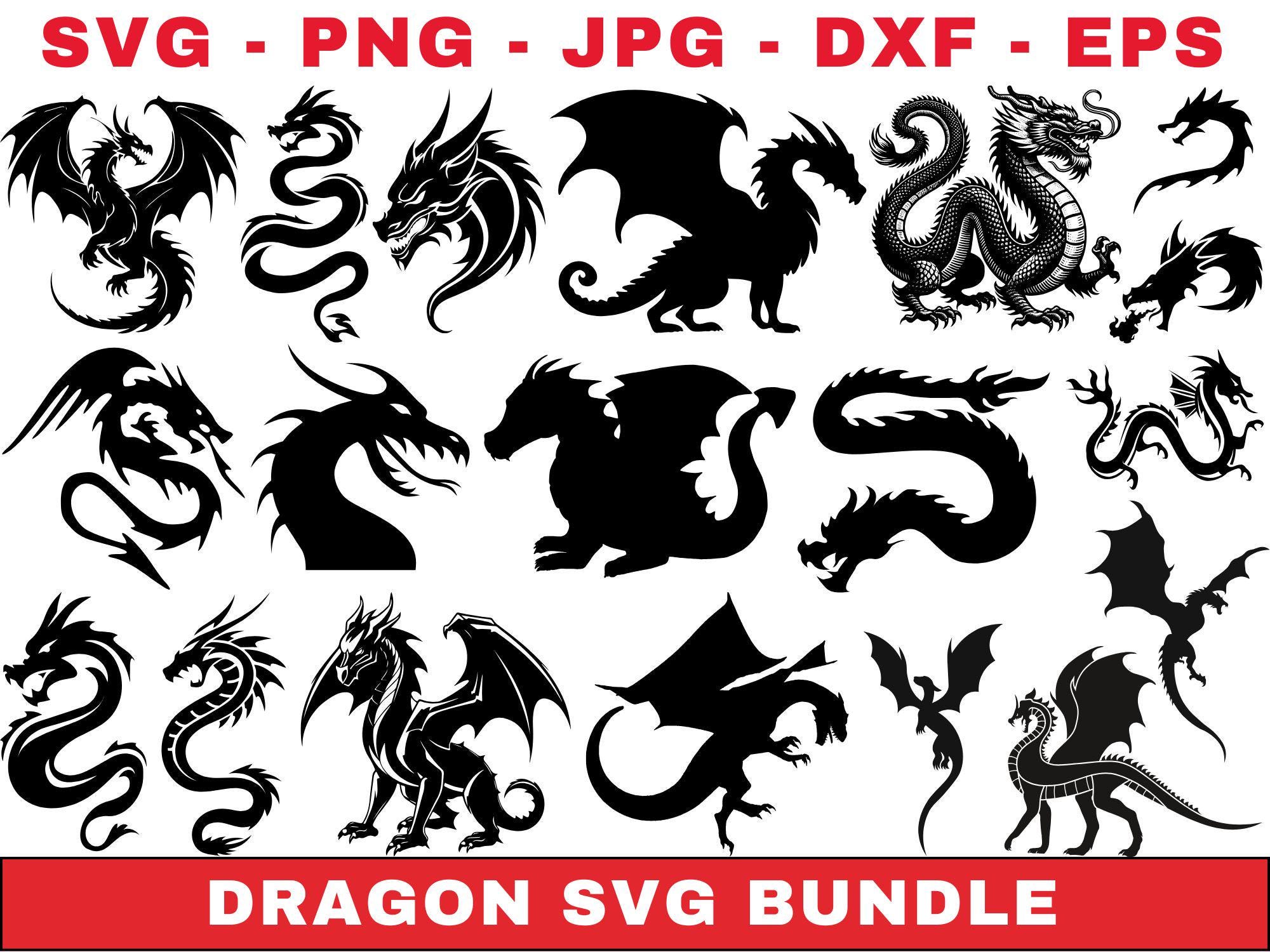 Dragon SVG Bundle, Dragons SVG, Medieval Svg, Fire Dragon Svg ...