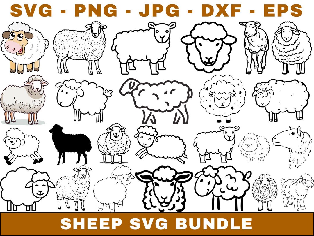Sheep SVG Bundle, Sheep Dxf, Sheep Png, Sheep Eps, Sheep Vector, Sheep ...