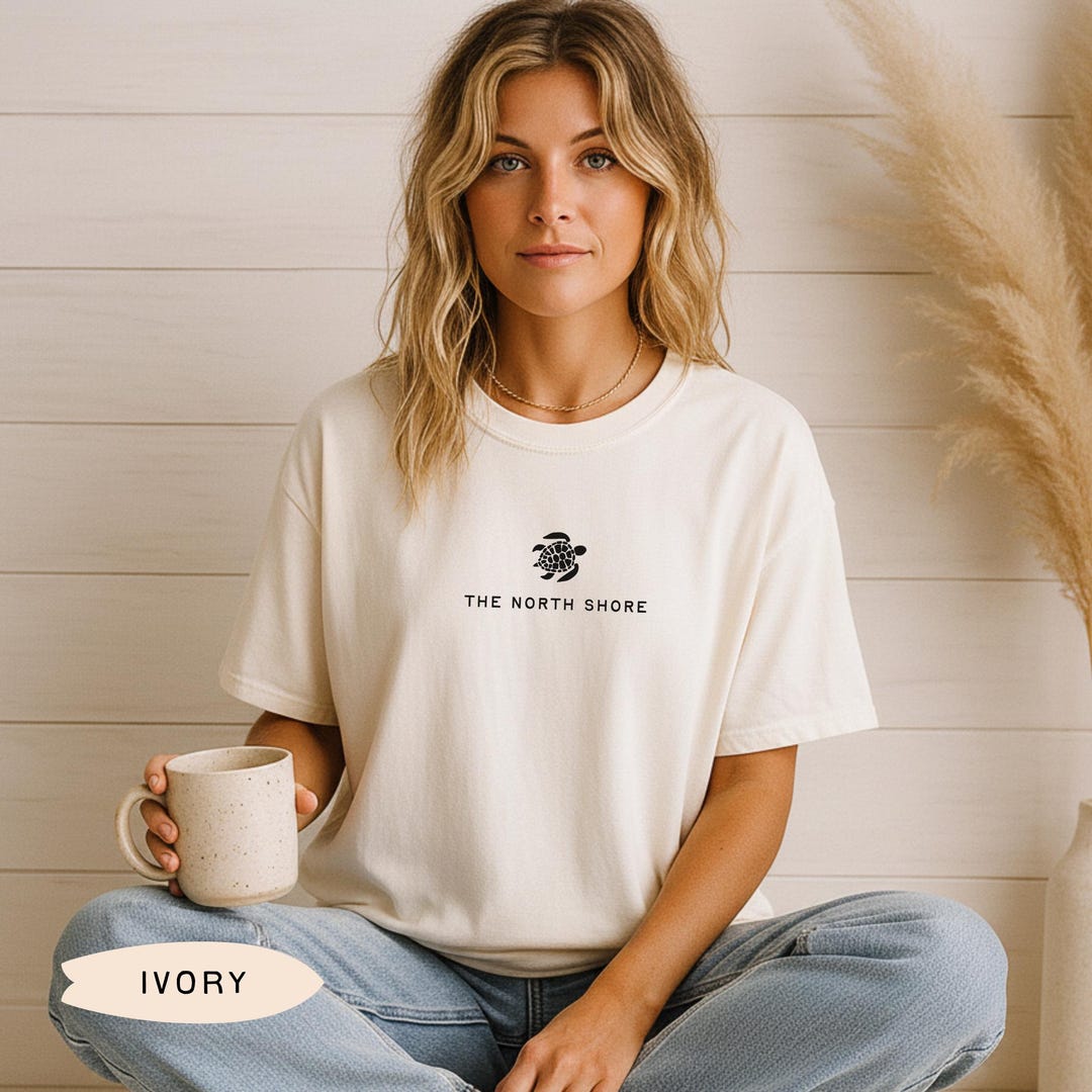 The North Shore Sea Turtle Tee – Minimal Coastal Graphic Shirt - Etsy