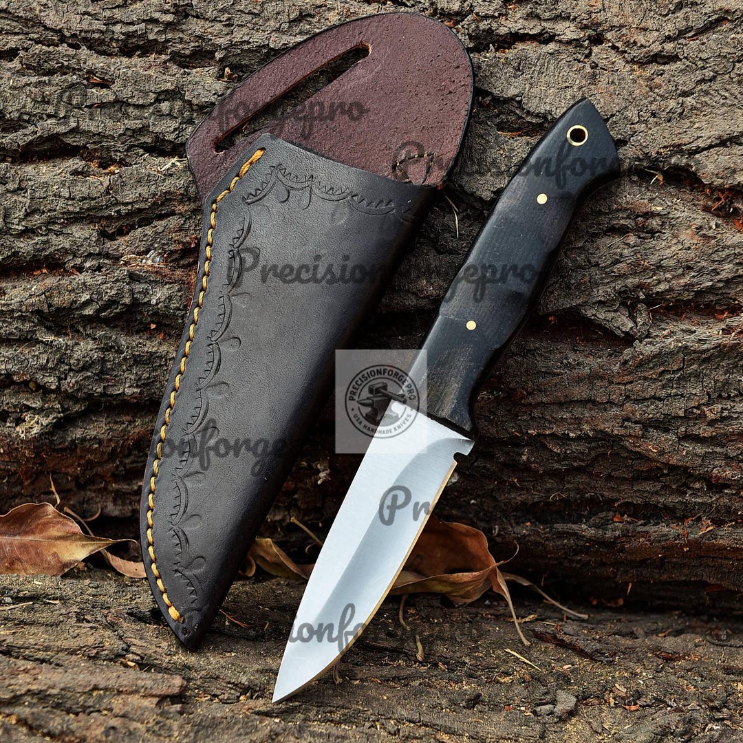 Hand Forged D2 Steel EDC Knife, Cow Hide Leather Sheath, Razor Sharp - Etsy