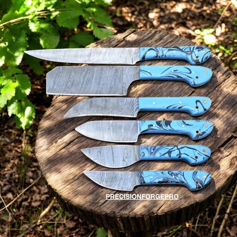 Premium Custom Knife Set for Chefs – Stainless Steel Blades & Leather ...