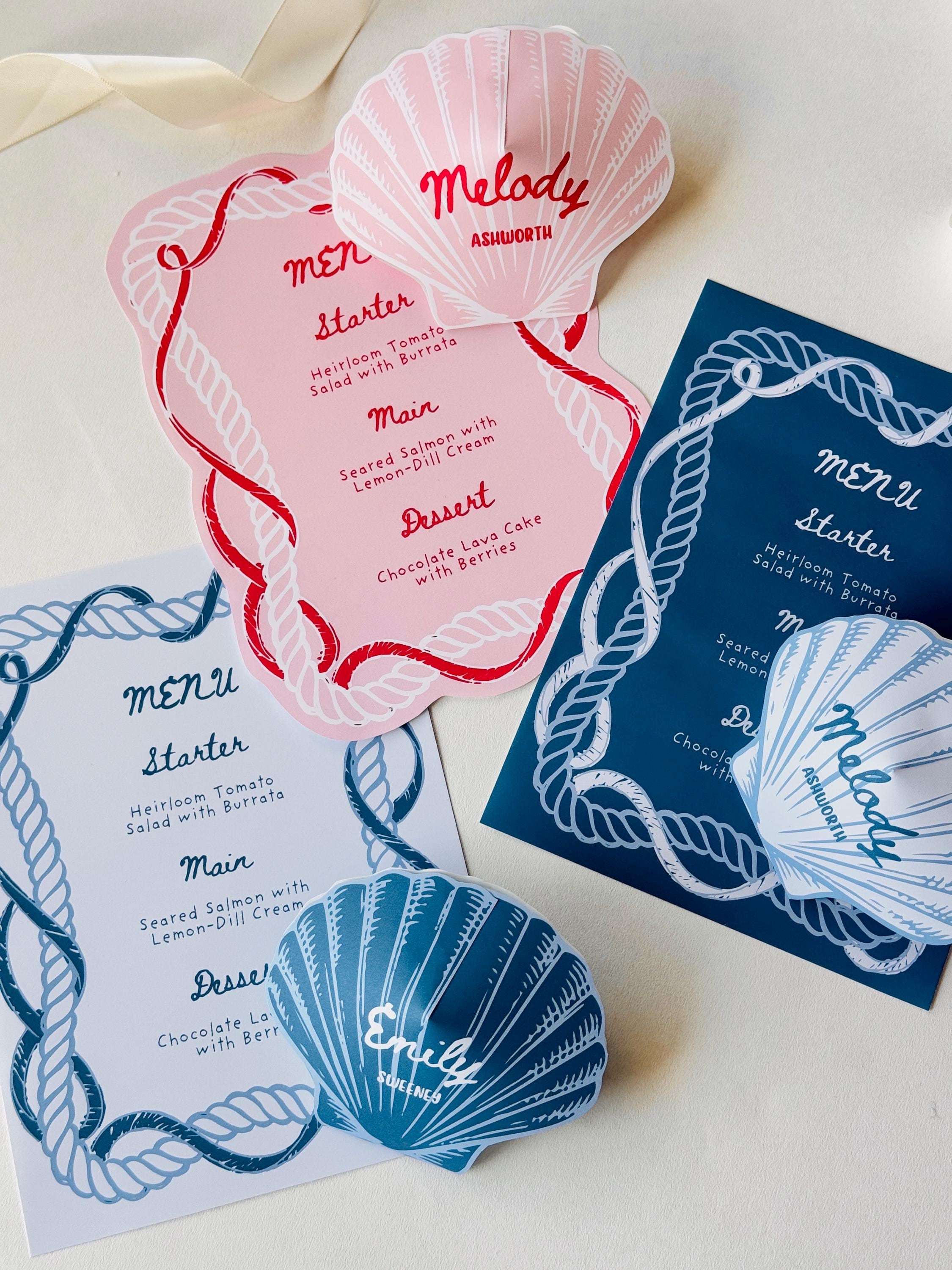 Nautical Wedding Menu Template, Rope Border, Coastal Decor (canva ...