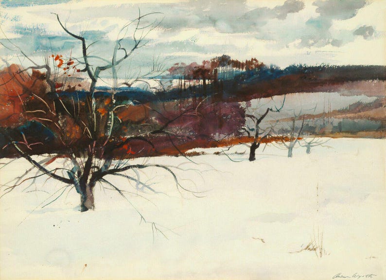 Andrew Wyeth Winter Orchard Print: Fine Art Paper, Matte Finish - Etsy