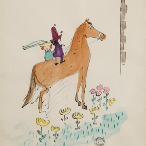 Madeleine and Pepito on a Horse Art Print by Ludwig Bemelmans - Etsy