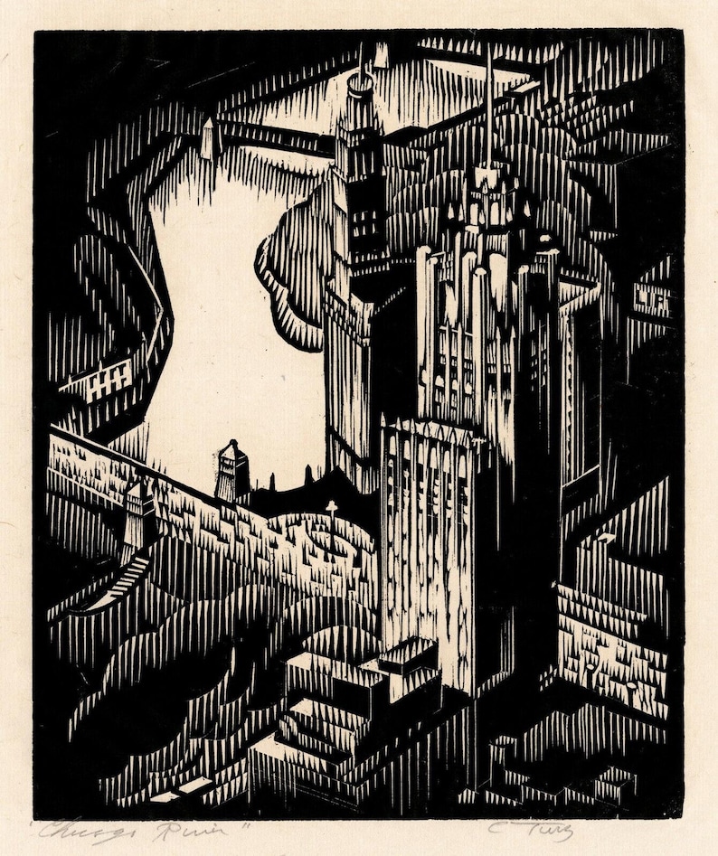 Chicago River by Charles Turzak - Premium Fine Art Print - Etsy