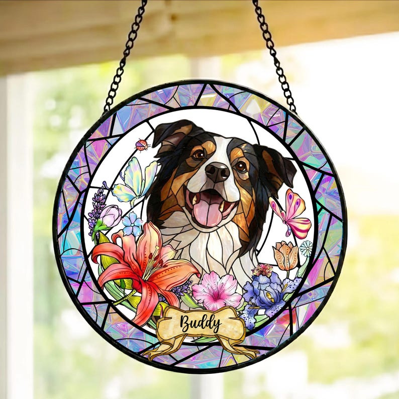 Custom Dog Window Suncatcher From Photo, Personalized Pet Window Decor ...