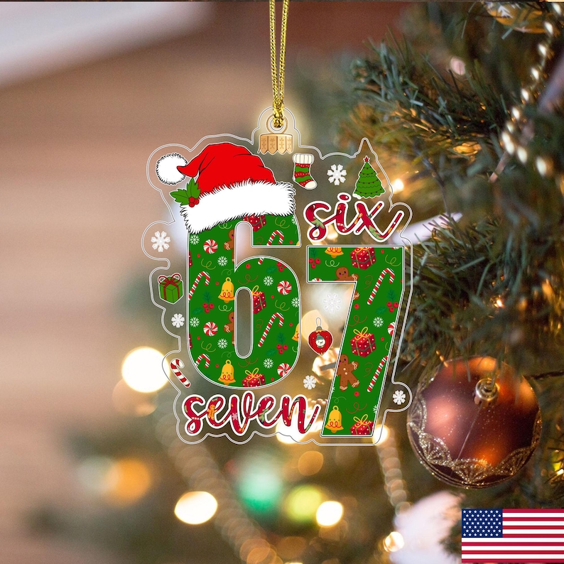 Gen Alpha Six Seven Acrylic Ornament, Funny Meme Tree Decor - Etsy