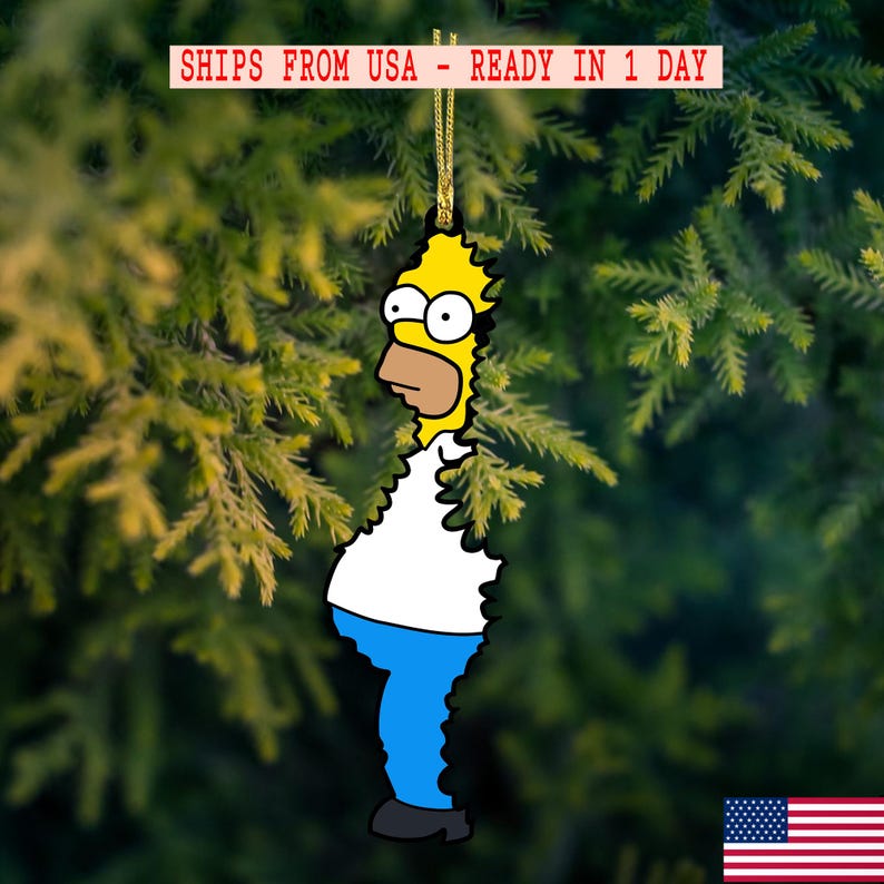 Homer Simpson Meme Acrylic Hanging Decor, Funny Pop Culture Parody ...