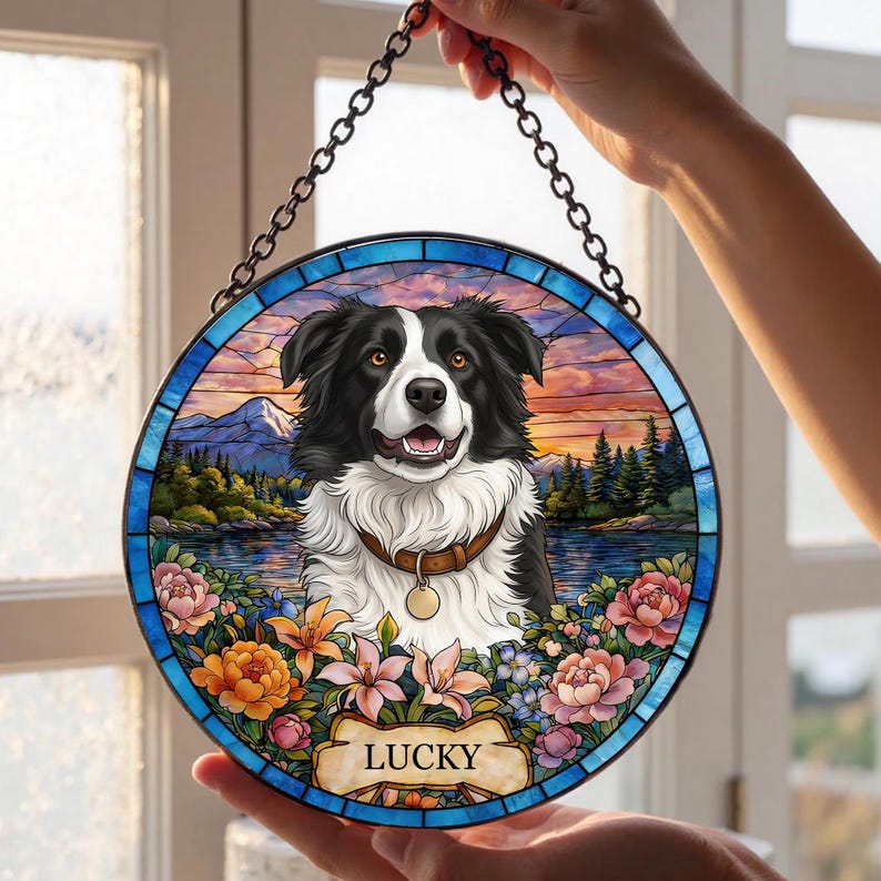 Custom Dog Window Suncatcher From Photo, Personalized Pet Window Decor ...