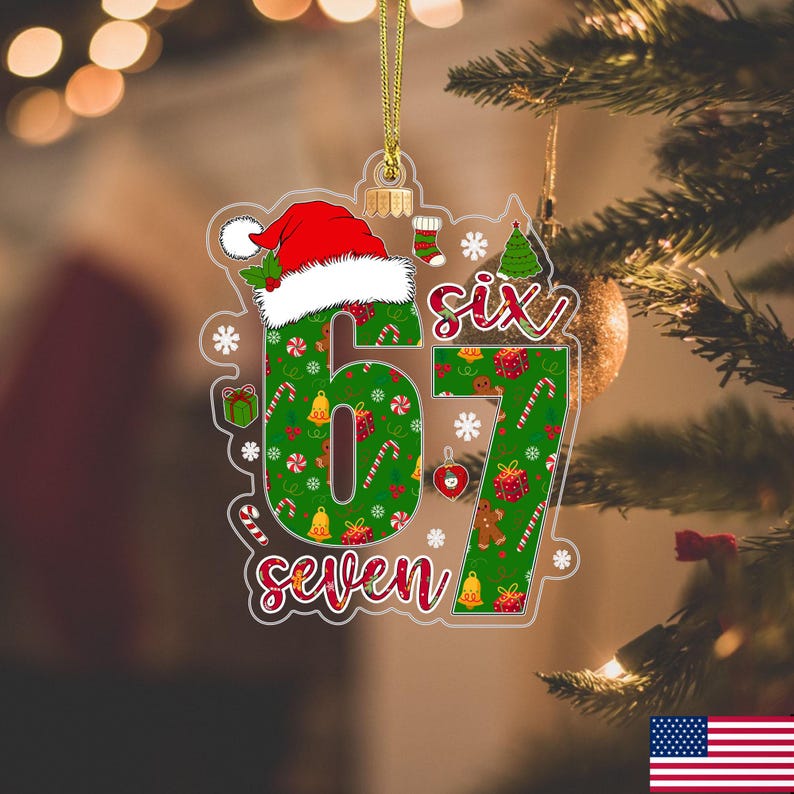 Gen Alpha Six Seven Acrylic Ornament, Funny Meme Tree Decor - Etsy