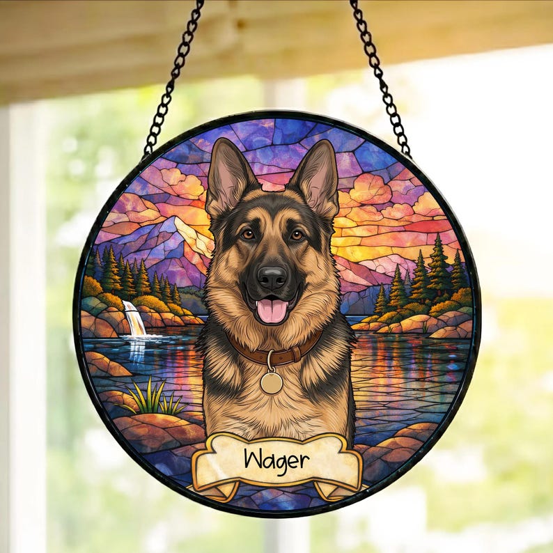Custom Dog Window Suncatcher From Photo, Personalized Pet Window Decor ...