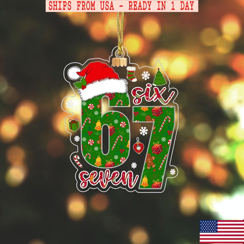 Gen Alpha Six Seven Acrylic Ornament, Funny Meme Tree Decor - Etsy