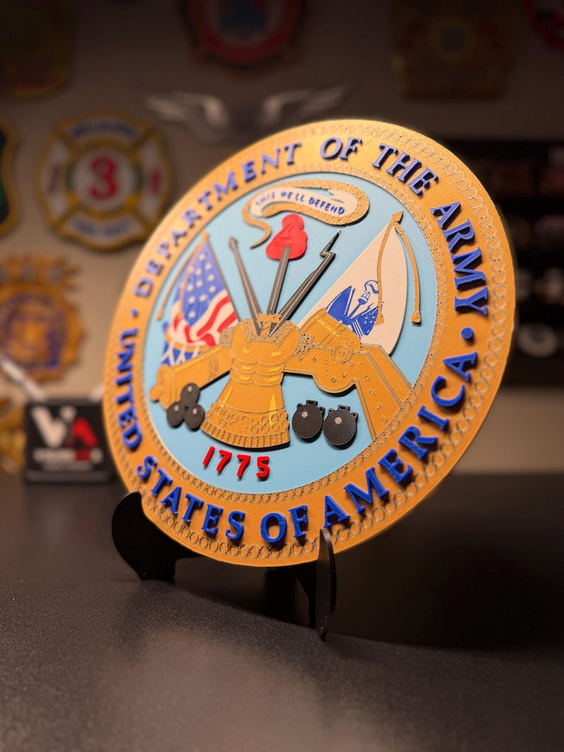 US Department of the Army 3D Plaque | Emblem Display | Desk or Wall ...