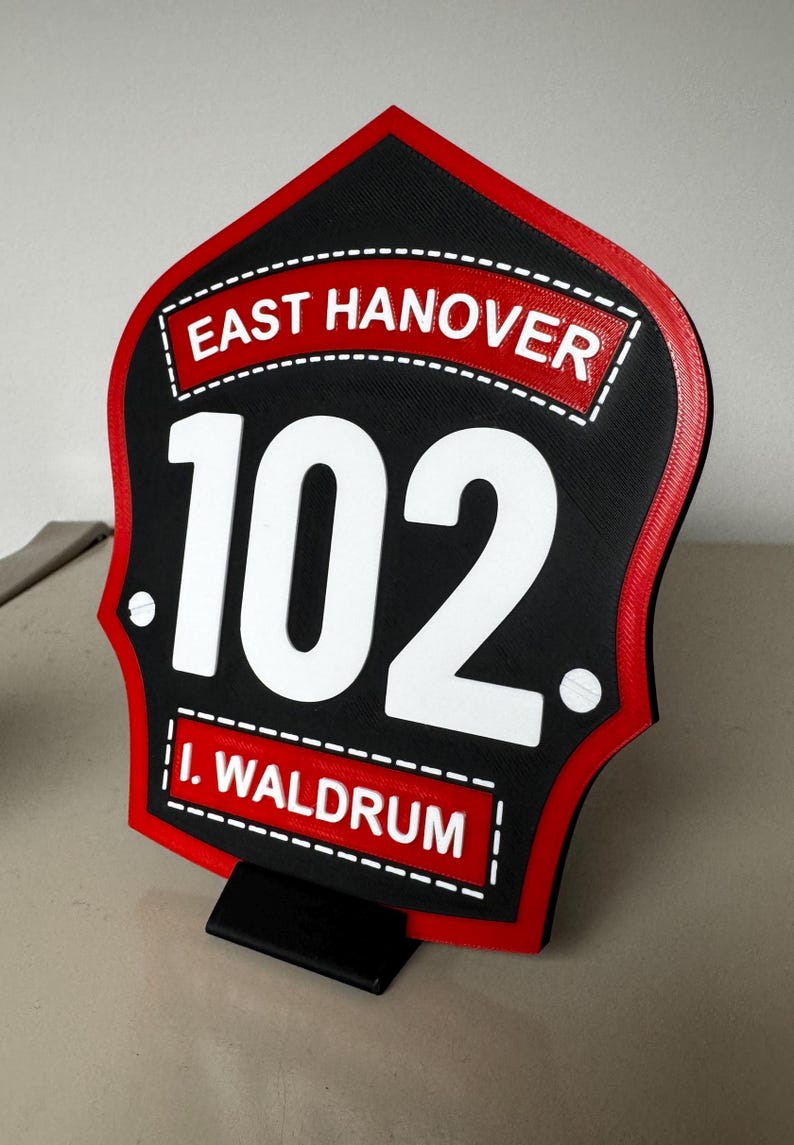 Custom 6” 3D Printed Firefighter Helmet Shield – Personalized With Name ...