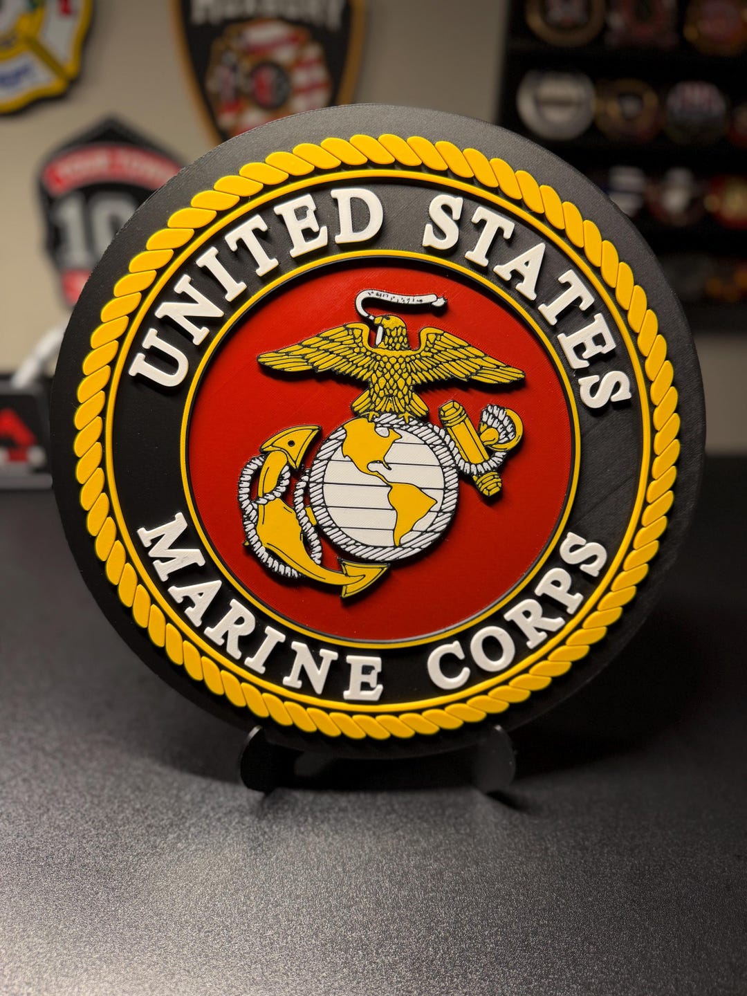 US Marine Corps 3D Plaque | Military Emblem Display | Desk or Wall ...