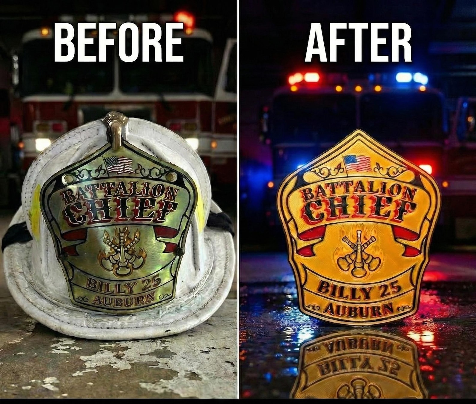 Custom 3d-printed Firefighter Shield Replica – YOUR Shield 3D Printed ...
