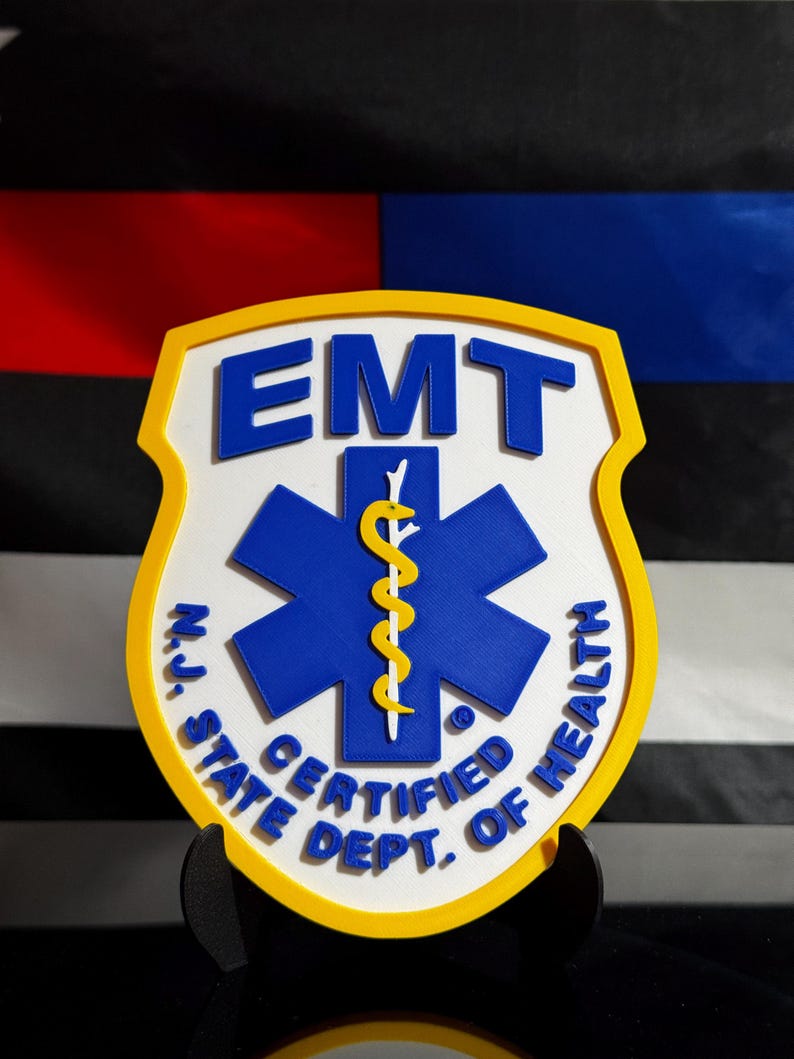 NJ EMT 3D Plaque | State Certified EMS Gift With Stand - Etsy