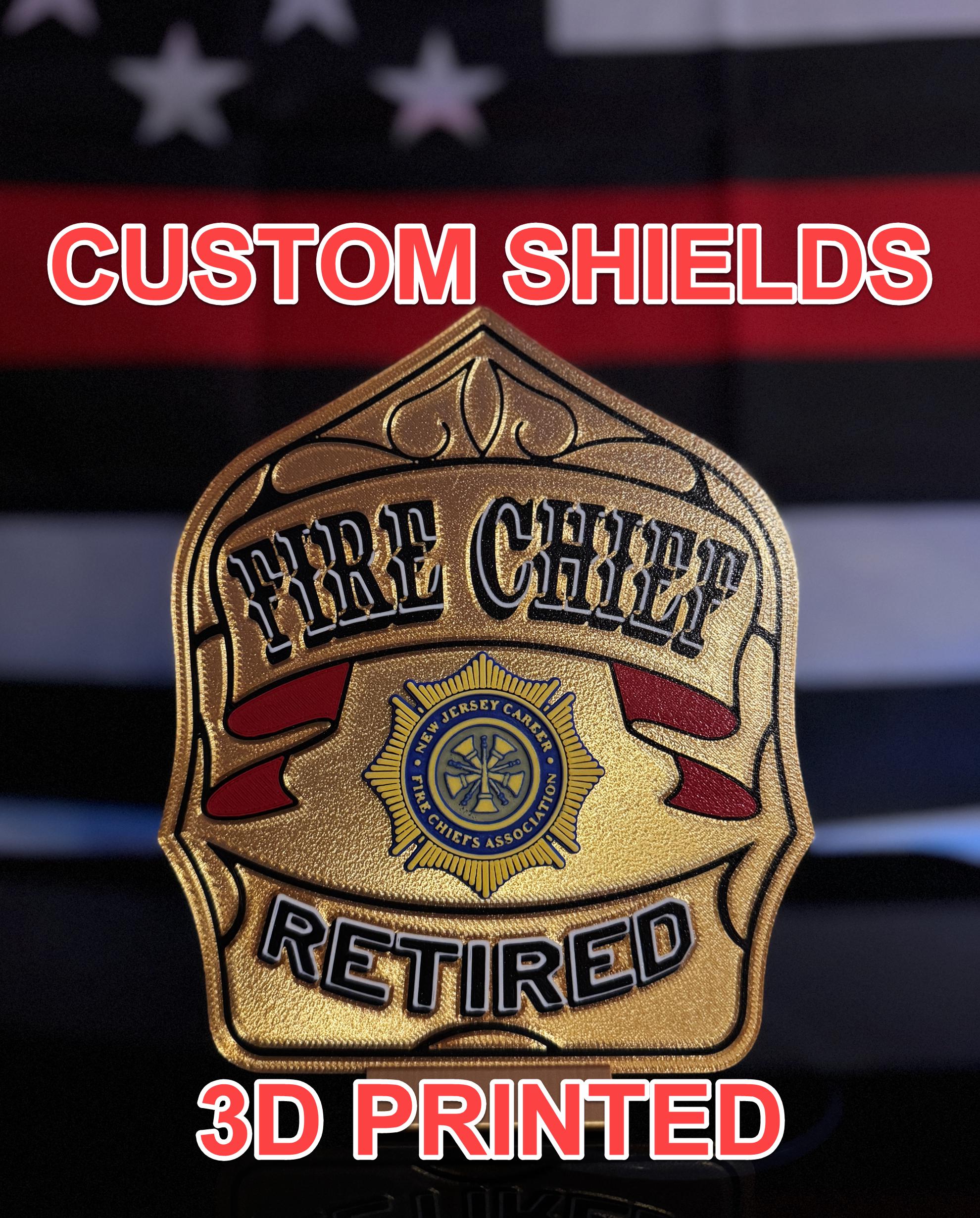 Custom 3d-printed Firefighter Shield Replica – YOUR Shield 3D Printed ...