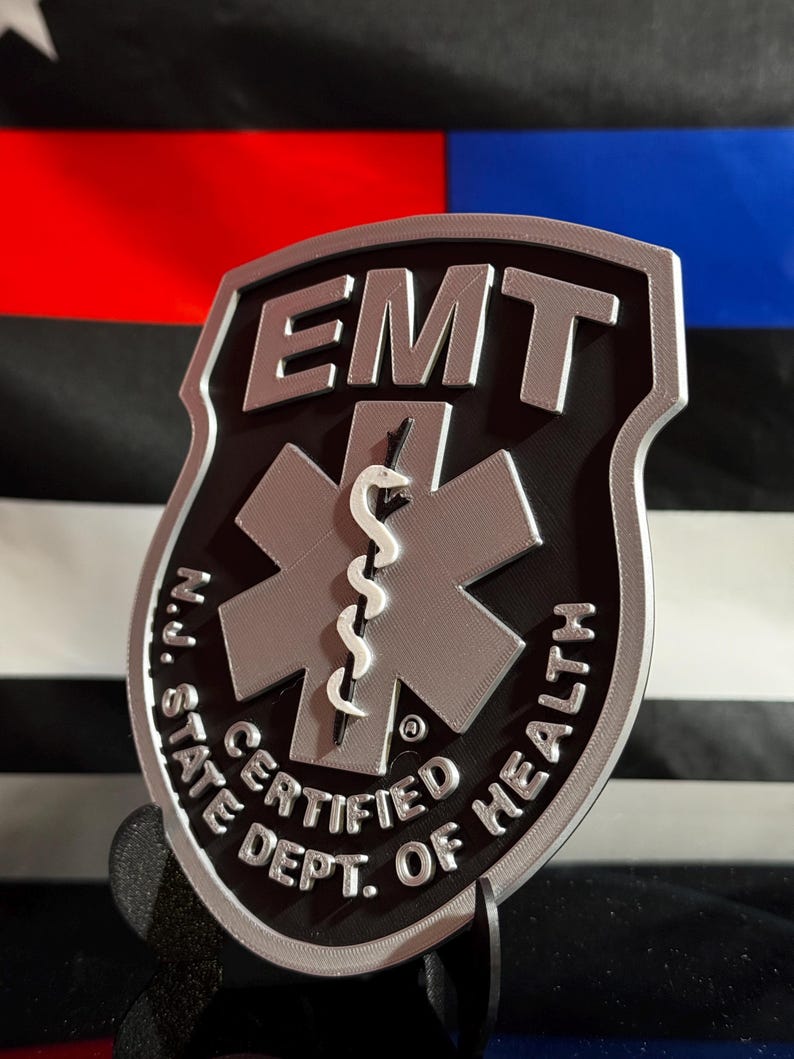 NJ EMT 3D Plaque | State Certified EMS Gift With Stand - Etsy