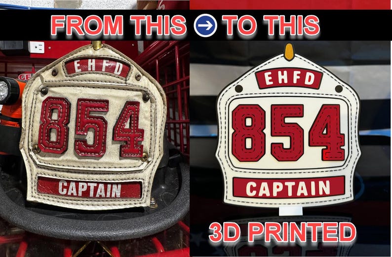 Custom 3d-printed Firefighter Shield Replica – YOUR Shield 3D Printed ...