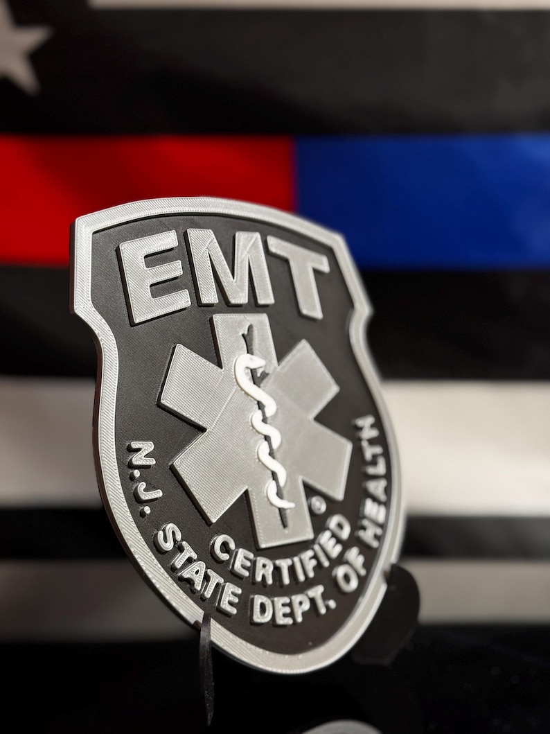 NJ EMT 3D Plaque | State Certified EMS Gift With Stand - Etsy