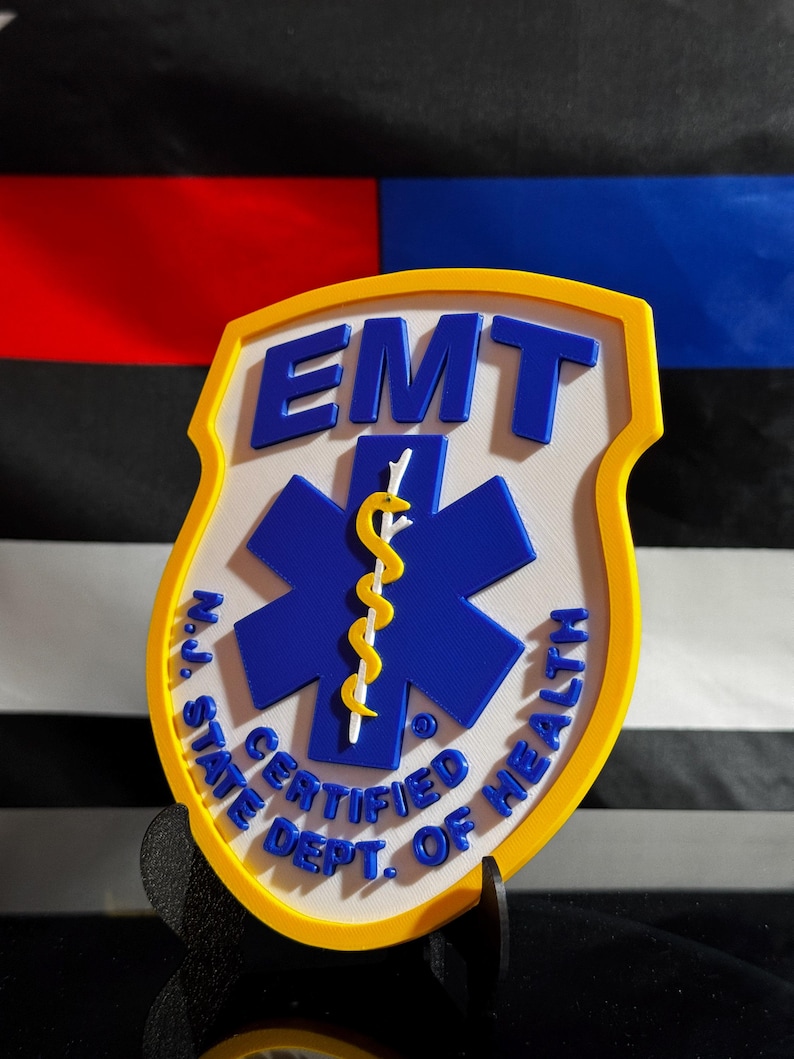 NJ EMT 3D Plaque | State Certified EMS Gift With Stand - Etsy