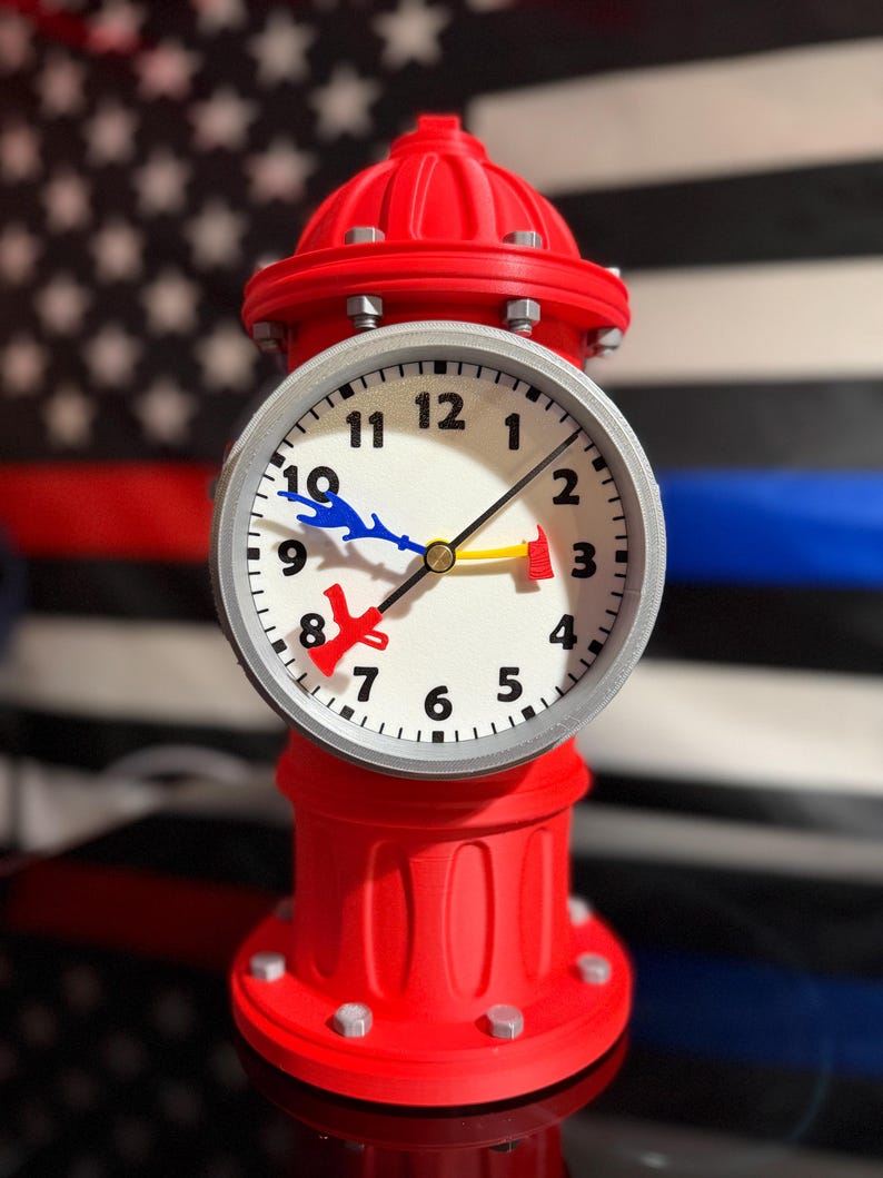 Custom Fire Hydrant Clock: Firefighter Gift, Personalized Maltese Dial ...