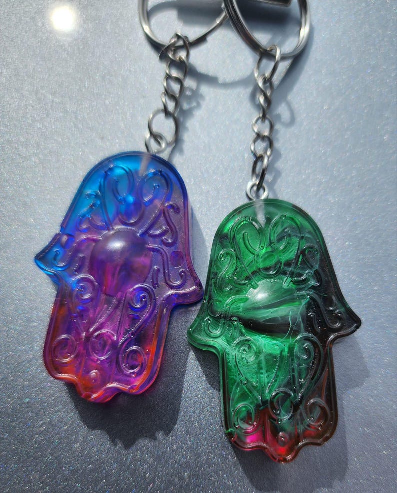 Handcrafted Hamsa Hand Keychain: Symbol of Protection - Etsy