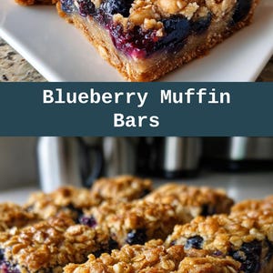 Blueberry Muffin Bars Recipe | Printable Recipe Card | Digital Download ...