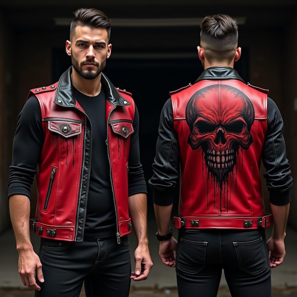 Leather Vest Skull Patch - Etsy