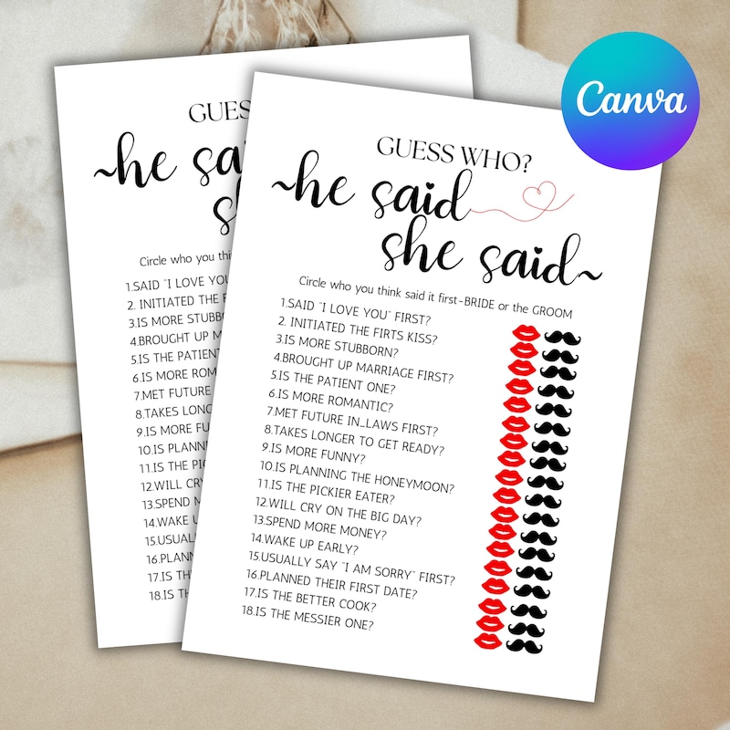 He Said She Said - Etsy