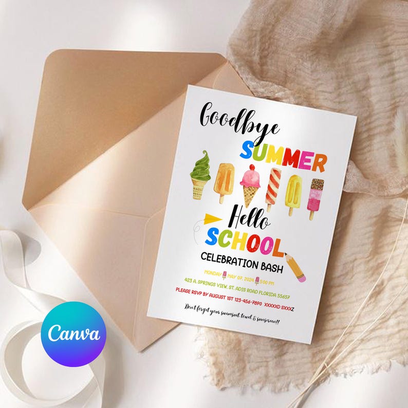 Back to School Bash Party Invitation, Back to School Party Invite Flyer ...