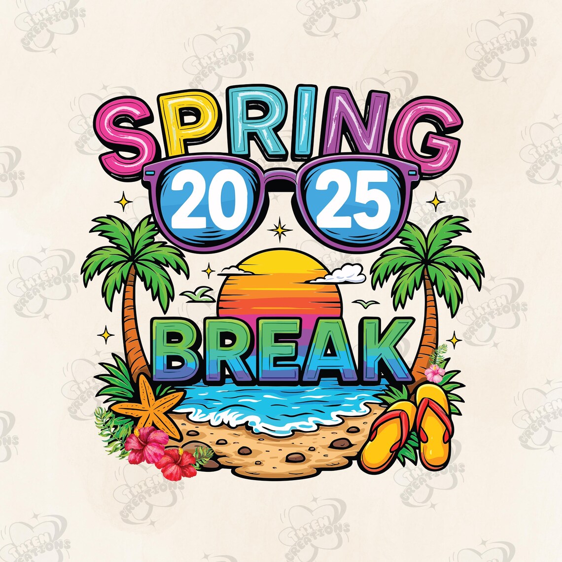 Spring Break 2025 PNG, Spring Break Squad Funny PNG, Beach Trip Clipart ...