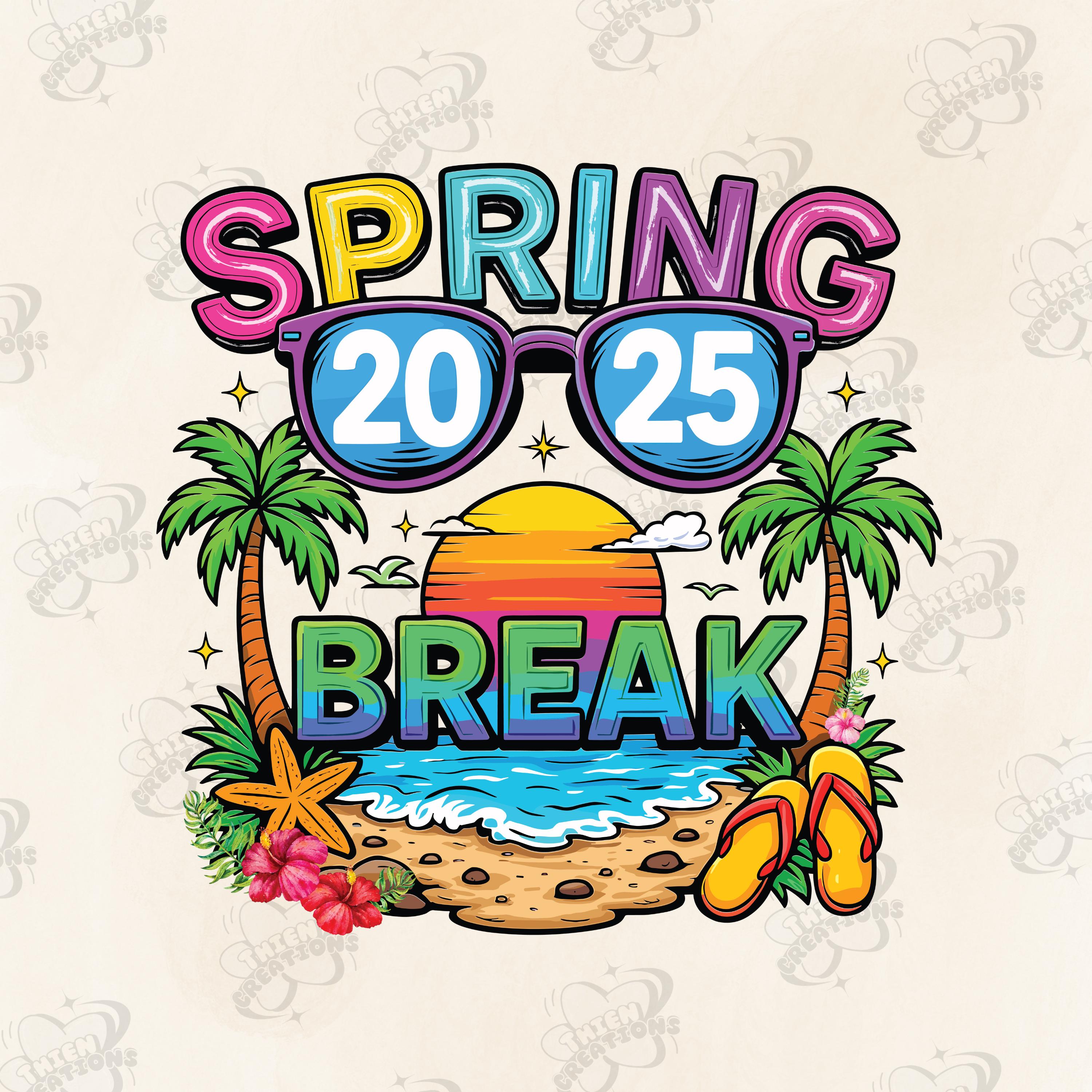 Spring Break 2025 PNG, Spring Break Squad Funny PNG, Beach Trip Clipart ...