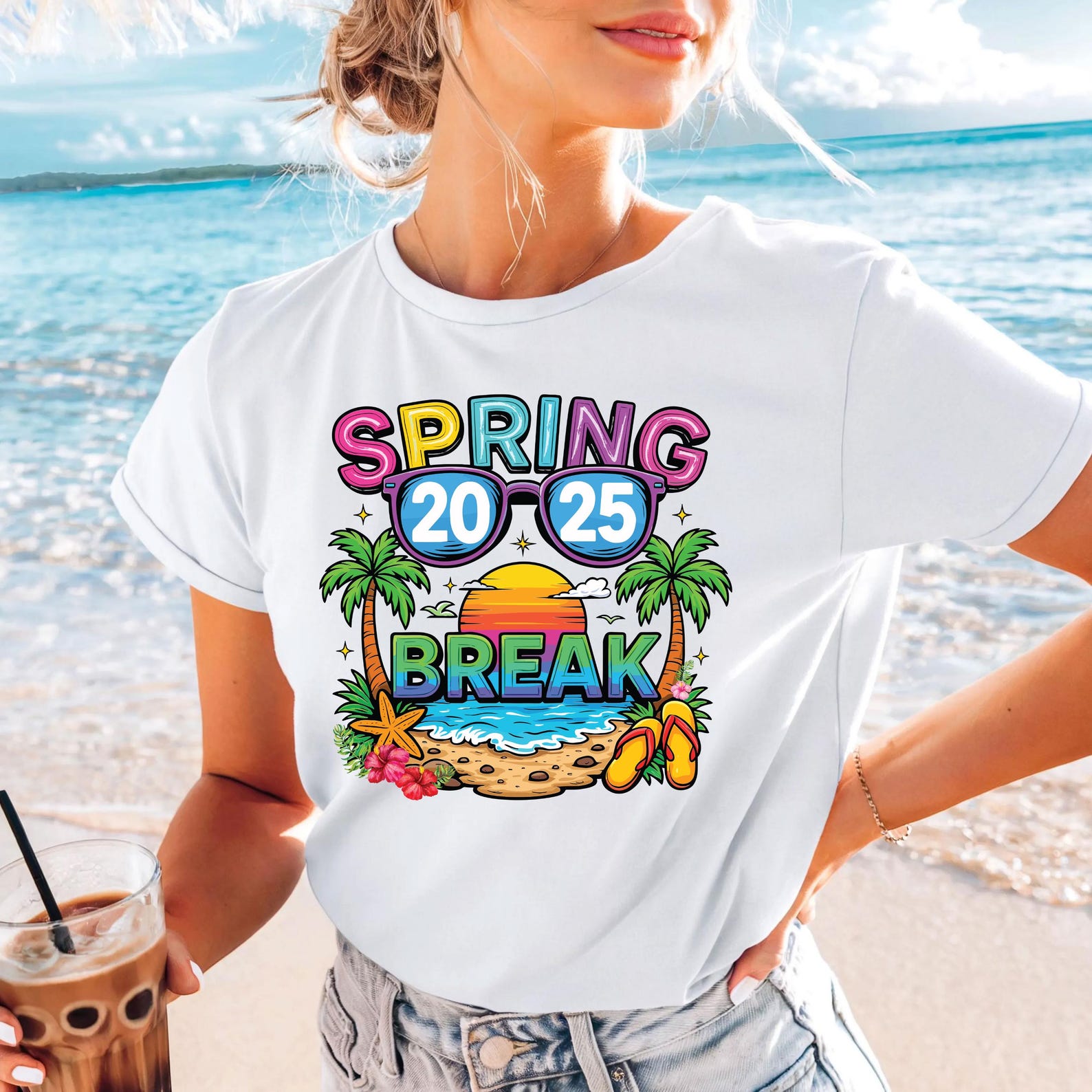 Spring Break 2025 PNG, Spring Break Squad Funny PNG, Beach Trip Clipart ...