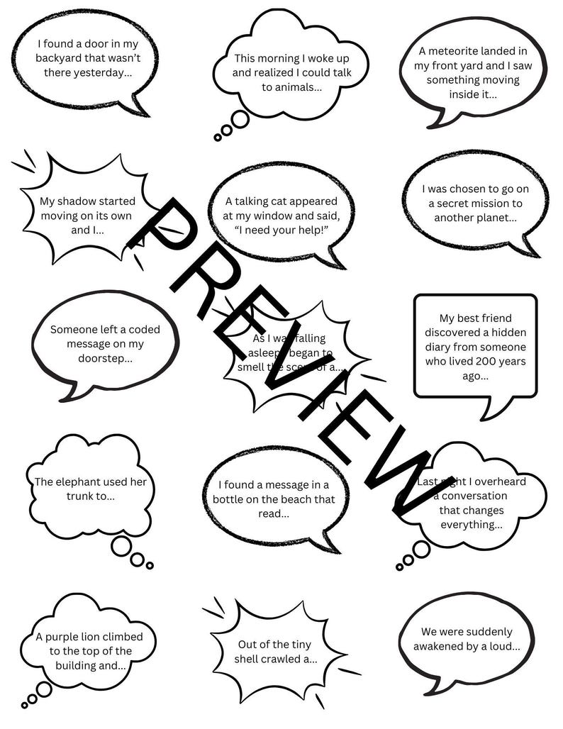 Printable Story Starters | Elementary Creative Writing Prompts | Print ...