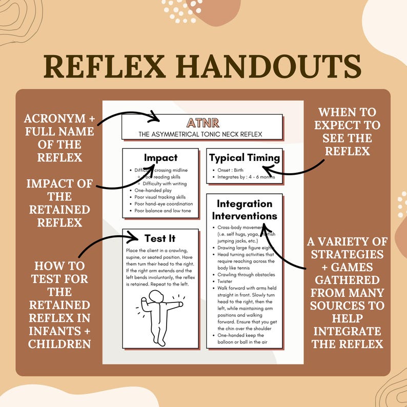 Retained Primitive Reflexes Guide: Pediatric OT Integration Handouts ...