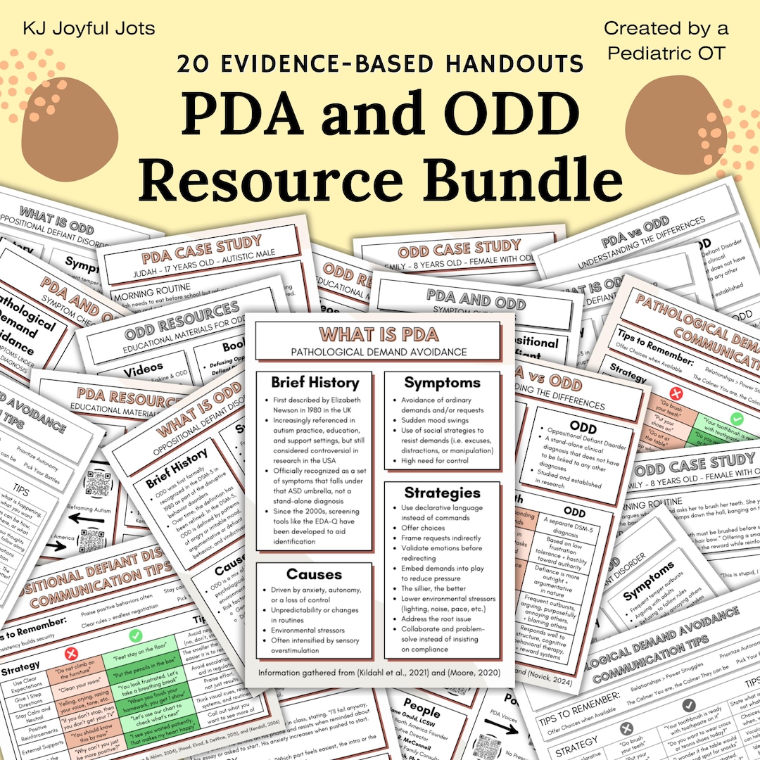 PDA and ODD Handout Bundle Pathological Demand Avoidance Oppositional ...